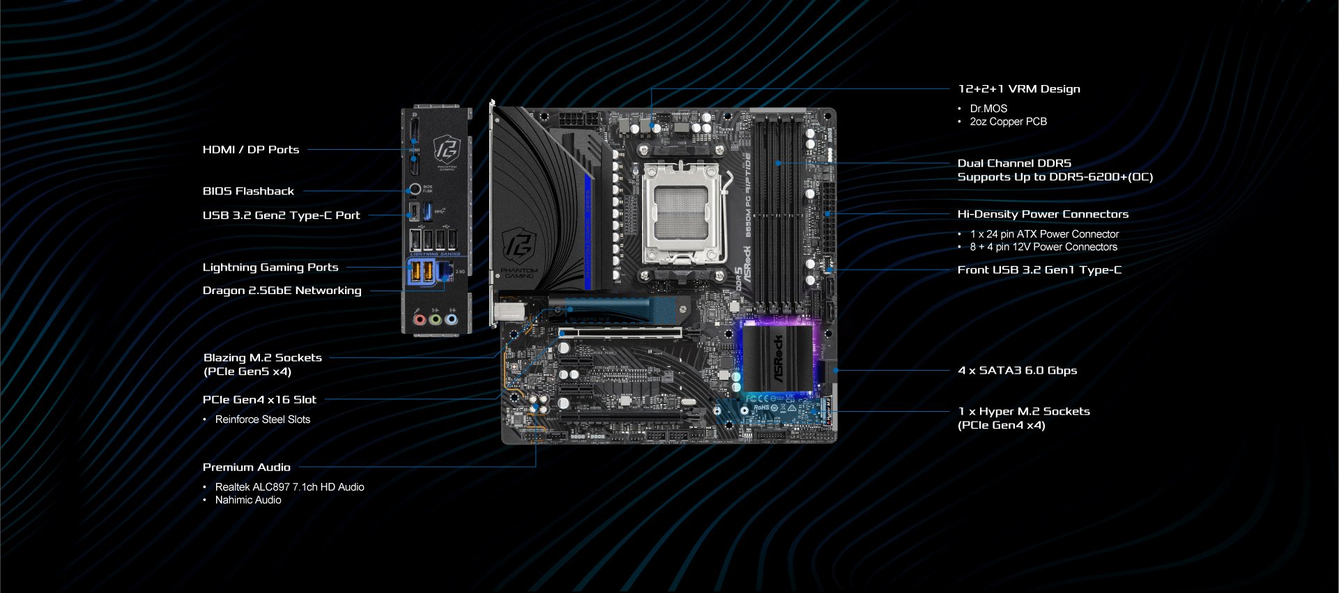 B650M-PG-RIPTIDE | Asrock B650M PG Riptide Motherboard | Techbuy Australia