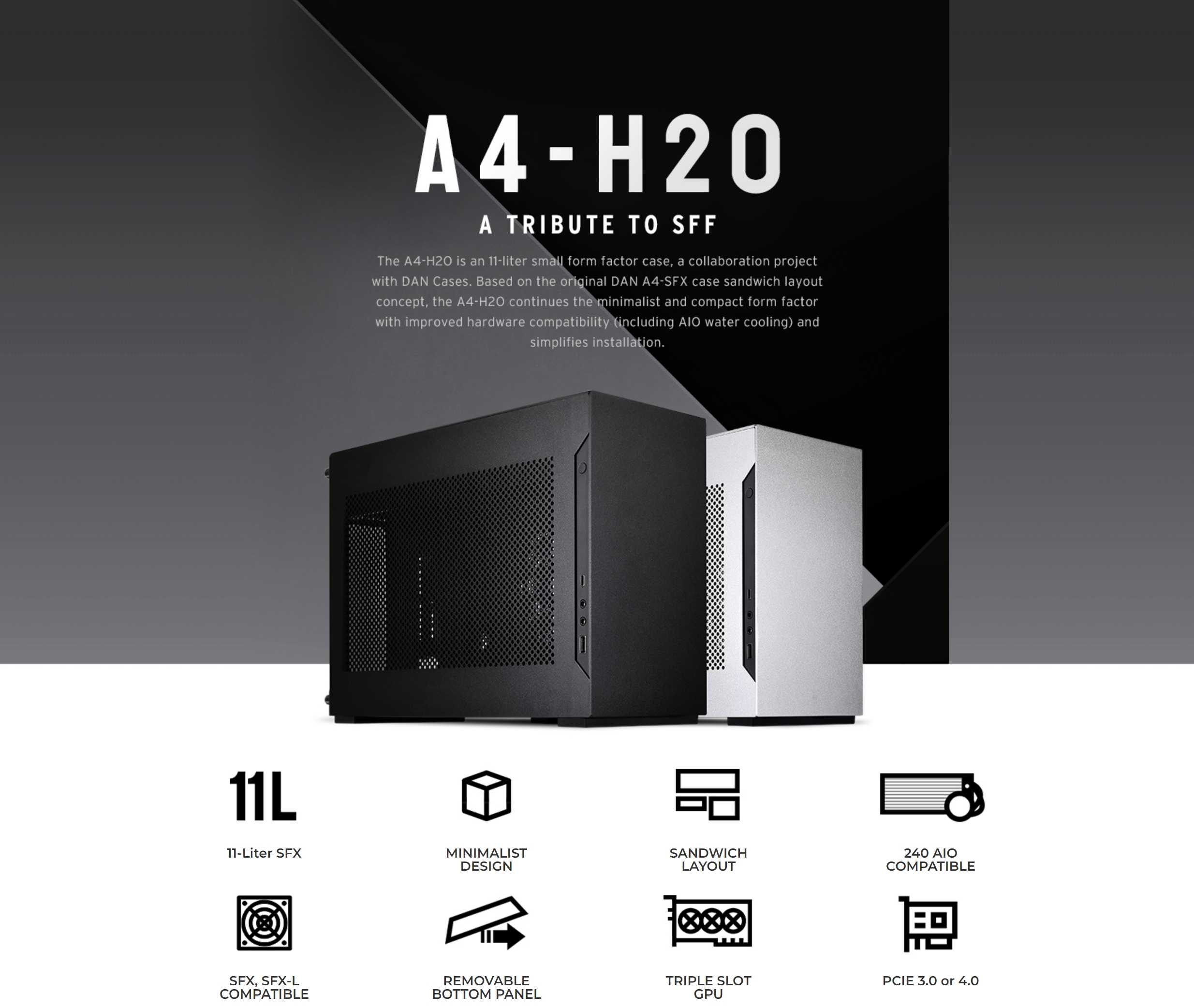 PC-A4-H2O-A4 | Lian Li A4-H2O 11 Litre Small Form Factor SFF Mini-Itx ...